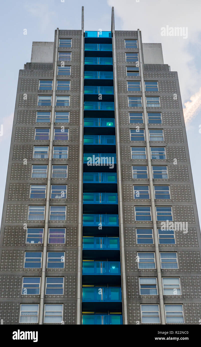 large skyscraper with lots apartments with balcony's housing in the ...