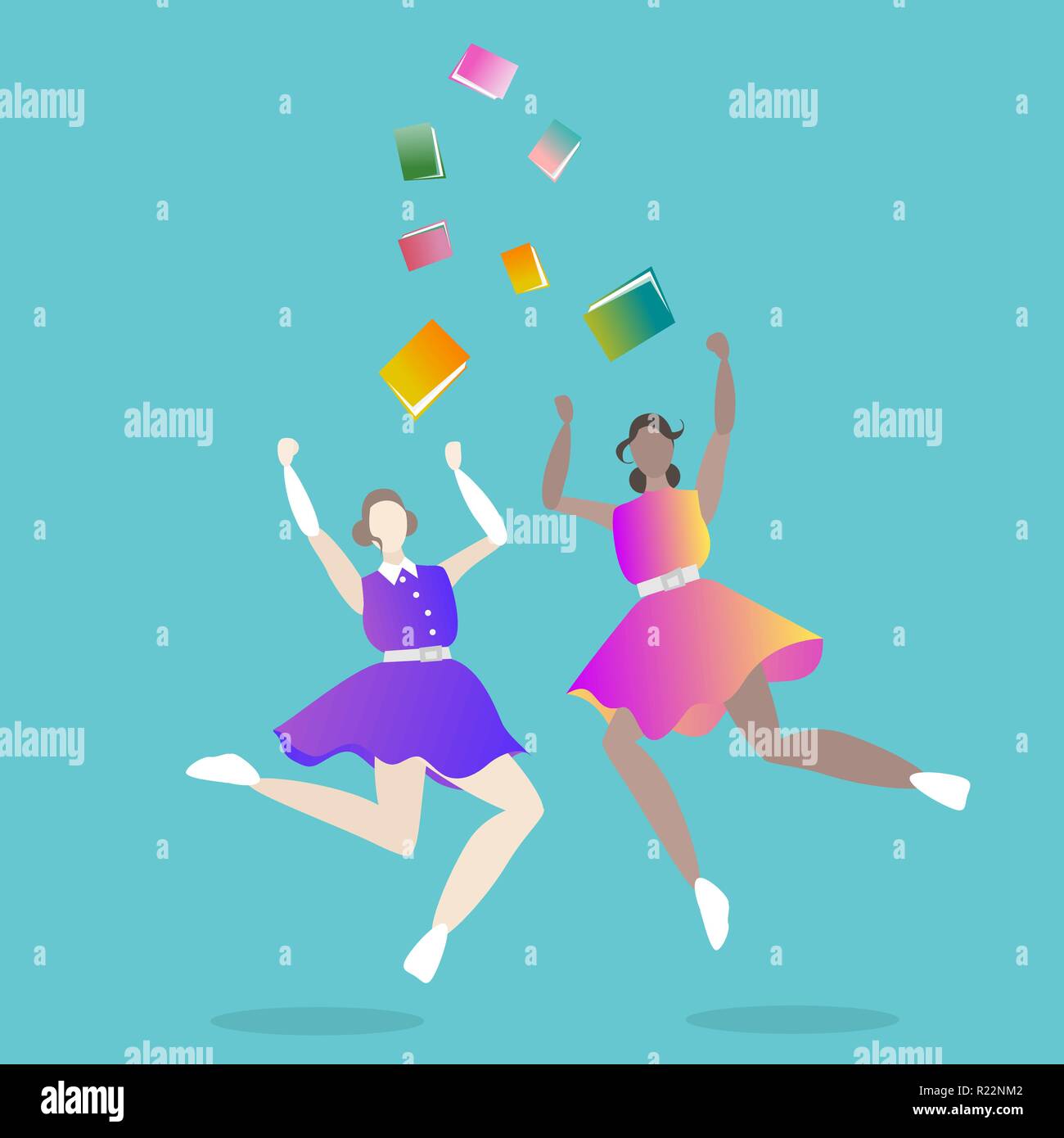 Girls graduated, jumping young woman college , university , creative ...