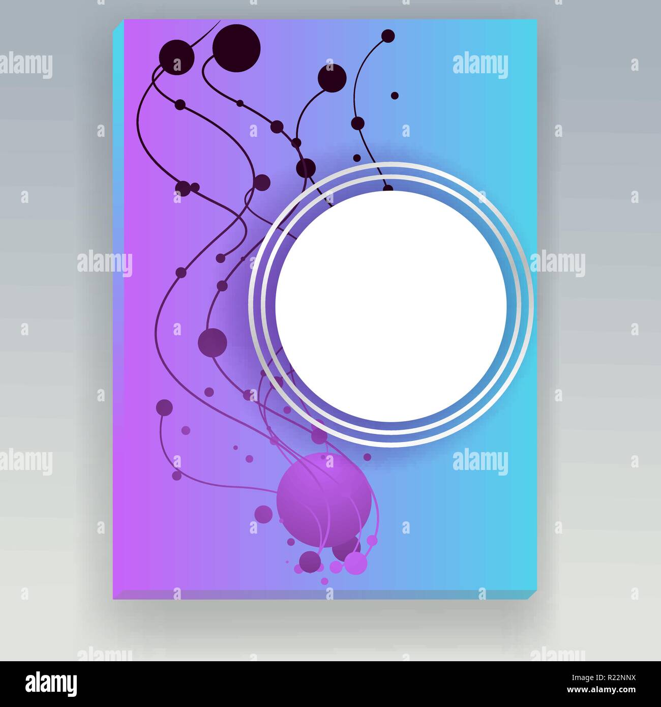 Blue violet mesh background, line spiral and circles, motion design ...
