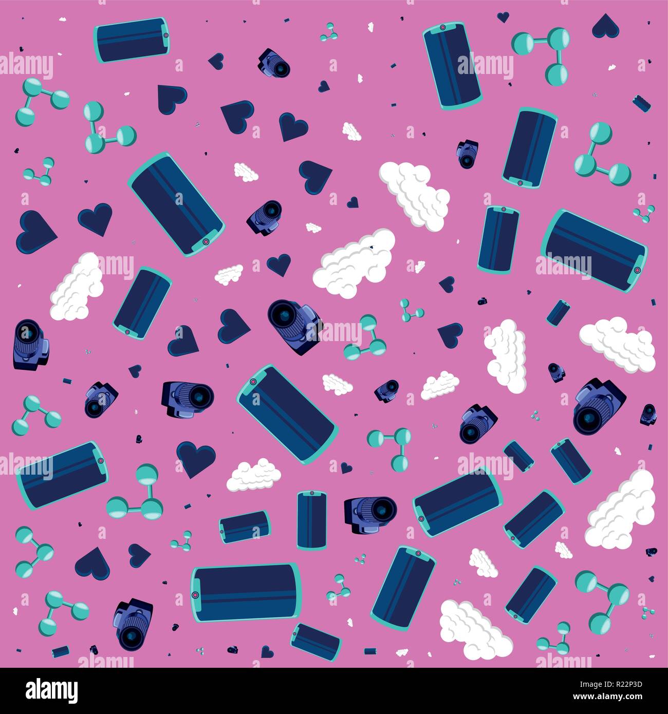 social media technology pattern background vector illustration design ...