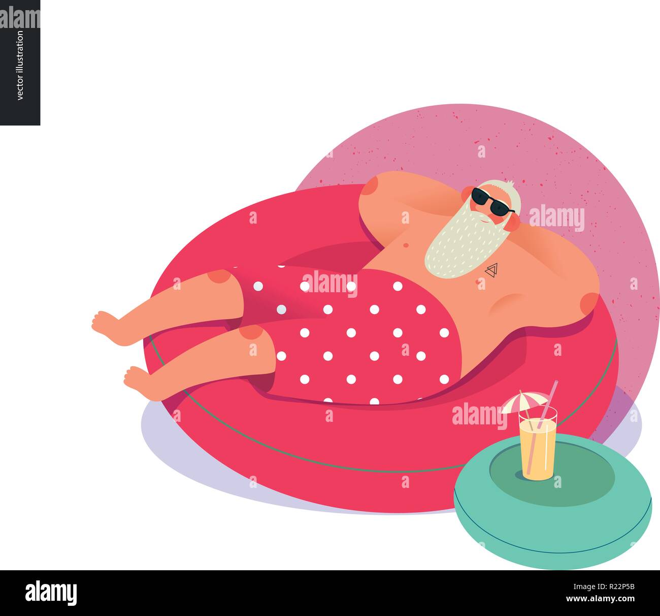 Santa at swimming pool Stock Vector Images - Alamy