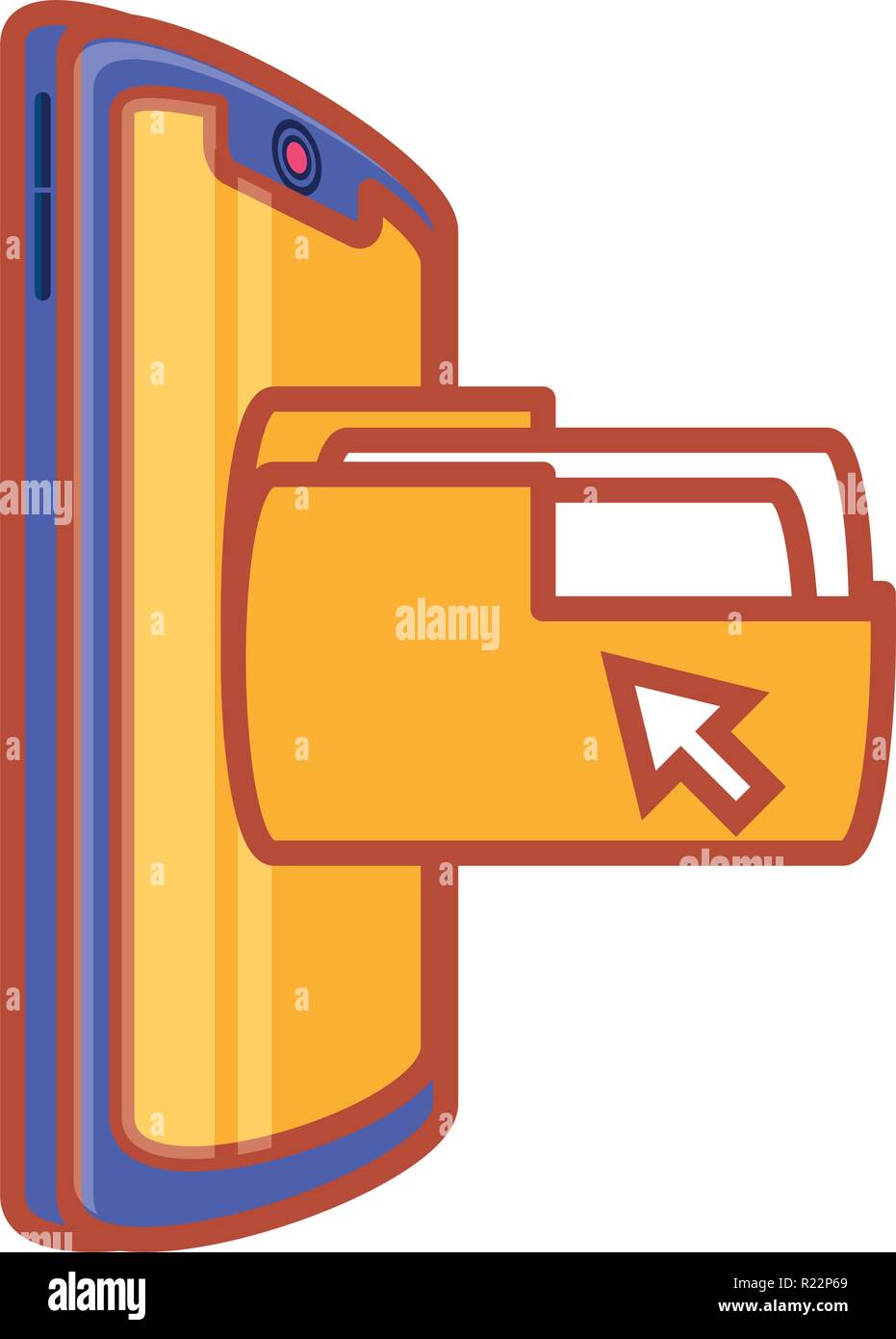 smartphone with folder and arrow vector illustration design Stock ...