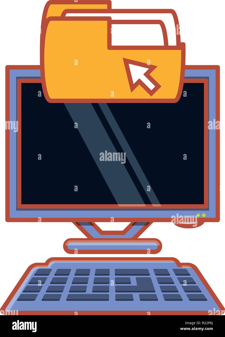 computer desktop with folder vector illustration design Stock Vector ...