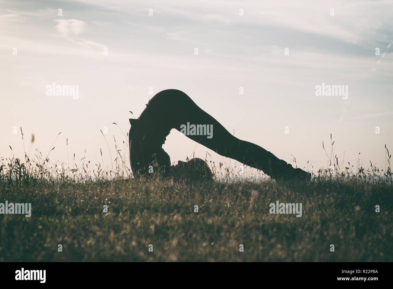 Halasana plow pose yoga hi-res stock photography and images - Alamy
