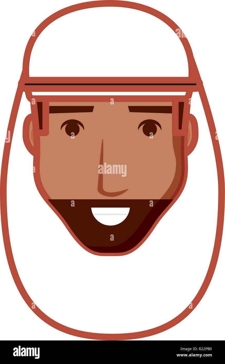 head of man arab avatar character vector illustration design Stock ...