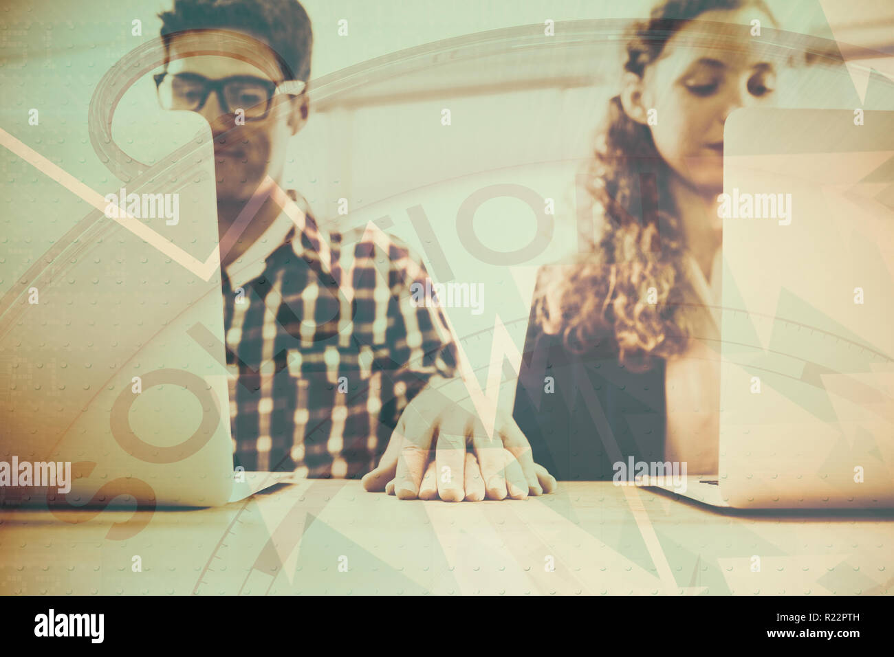 3d man holding solution text hi-res stock photography and images - Alamy