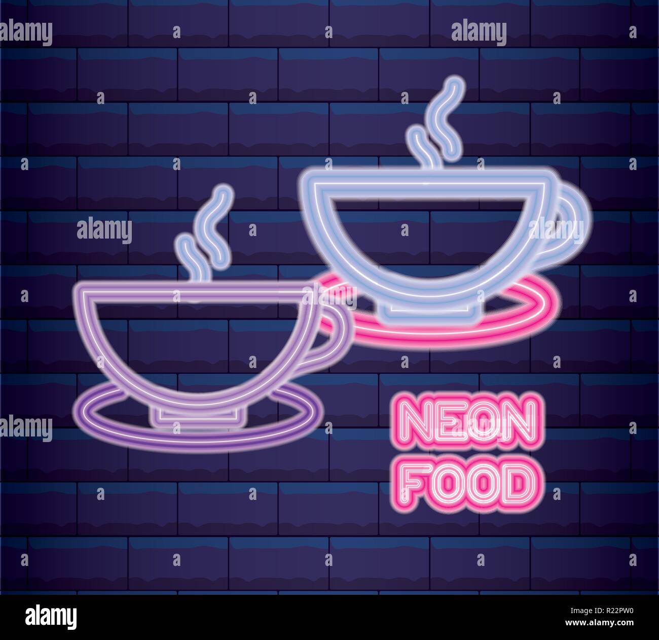 coffee shop neon light label vector illustration design Stock Vector ...