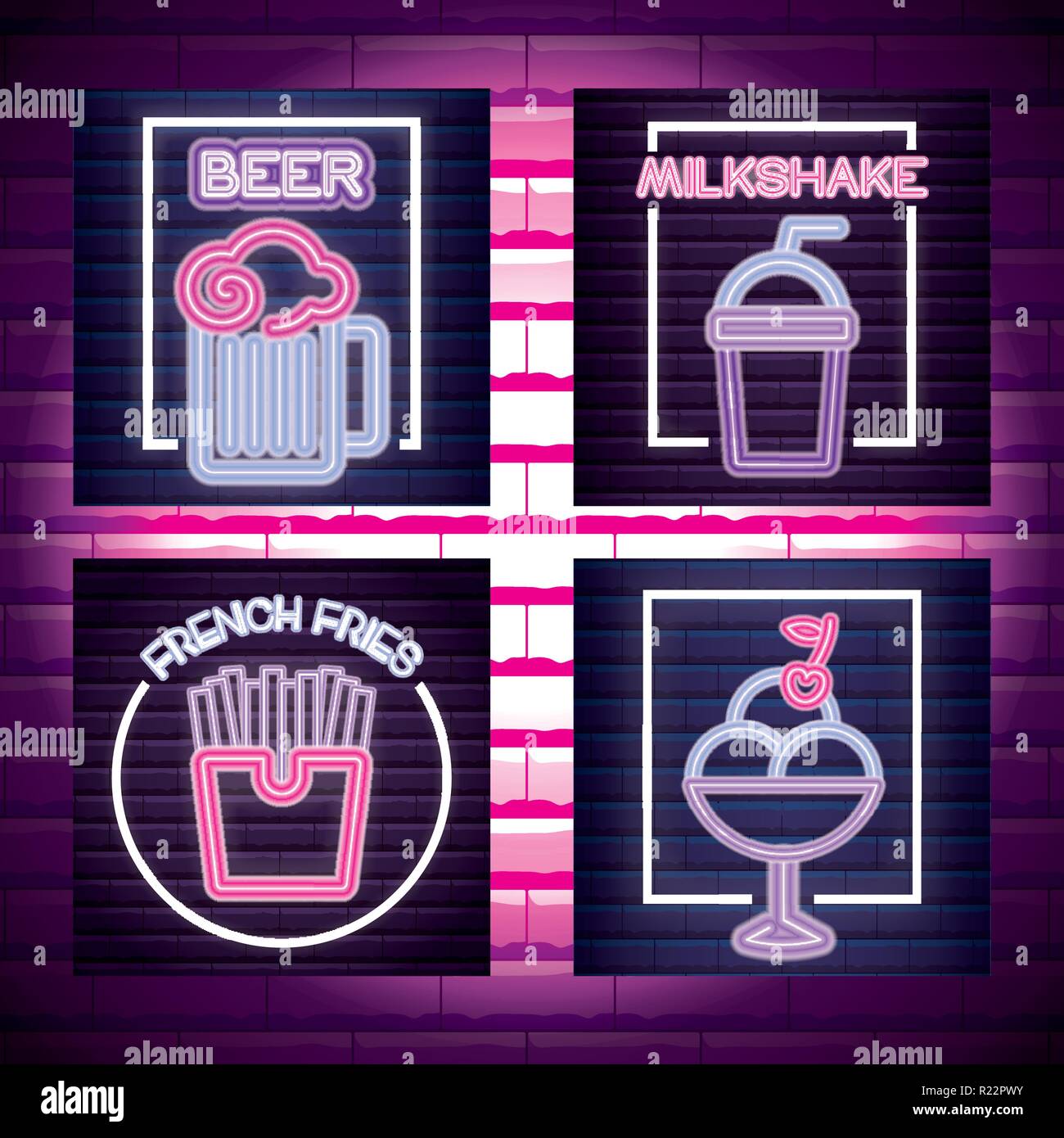 Milkshake Neon Sign High Resolution Stock Photography and Images - Alamy