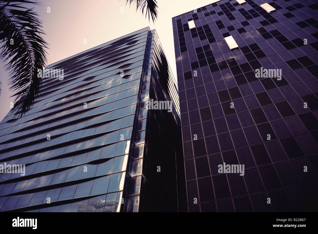Low angle view of office buildings Stock Photo - Alamy