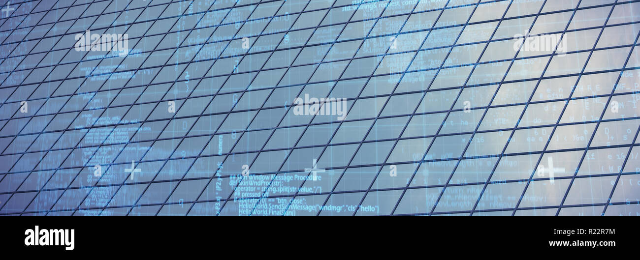 Composite image of blue matrix and codes Stock Photo - Alamy