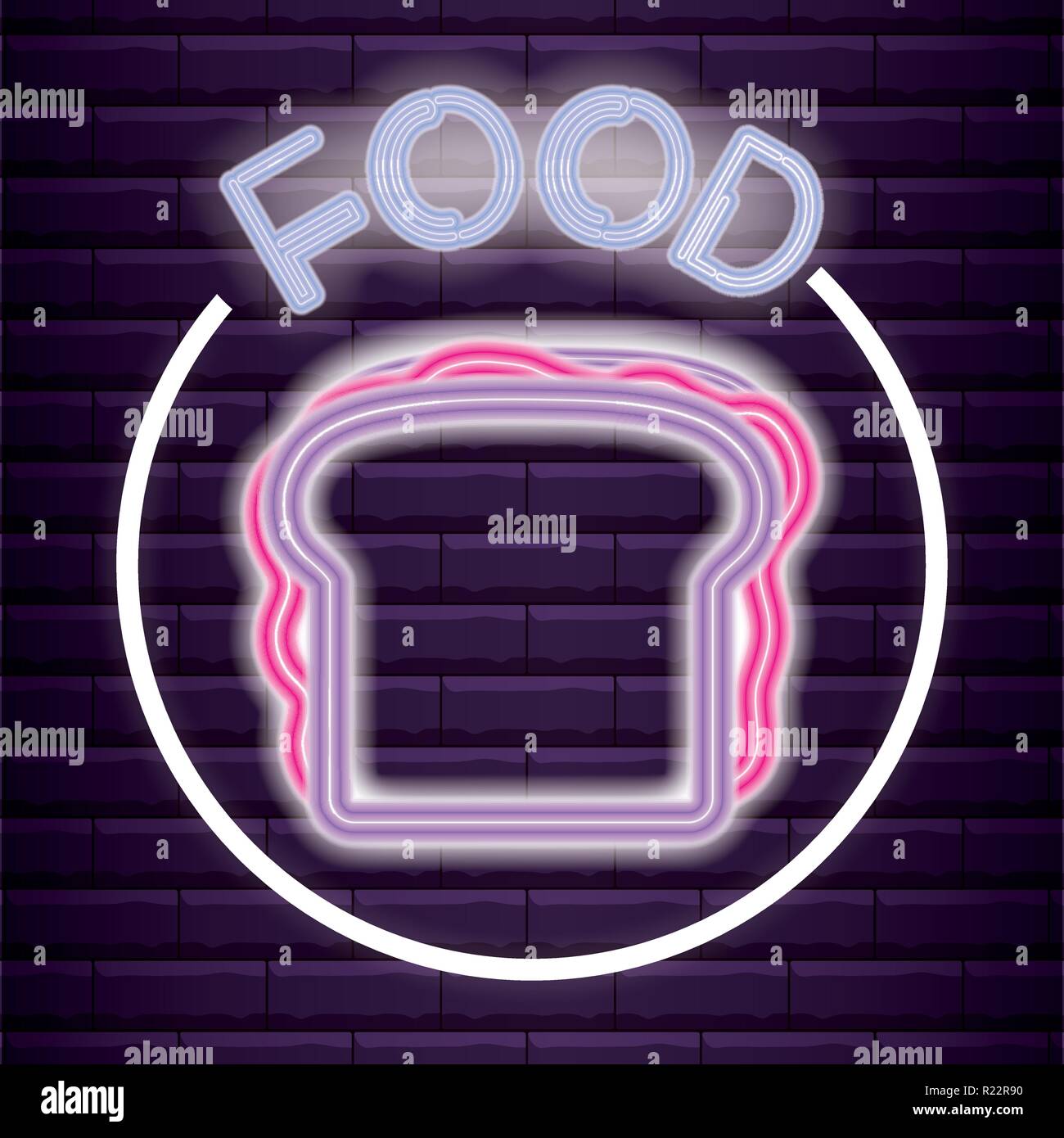 sandwich food neon light label vector illustration design Stock Vector ...
