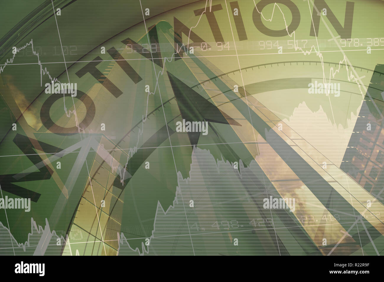 Composite image of motivation text with graphs and compass Stock Photo ...