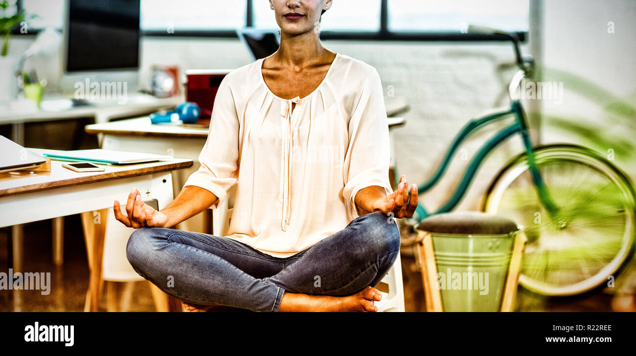 Yoga pose sitting chair hi-res stock photography and images - Alamy