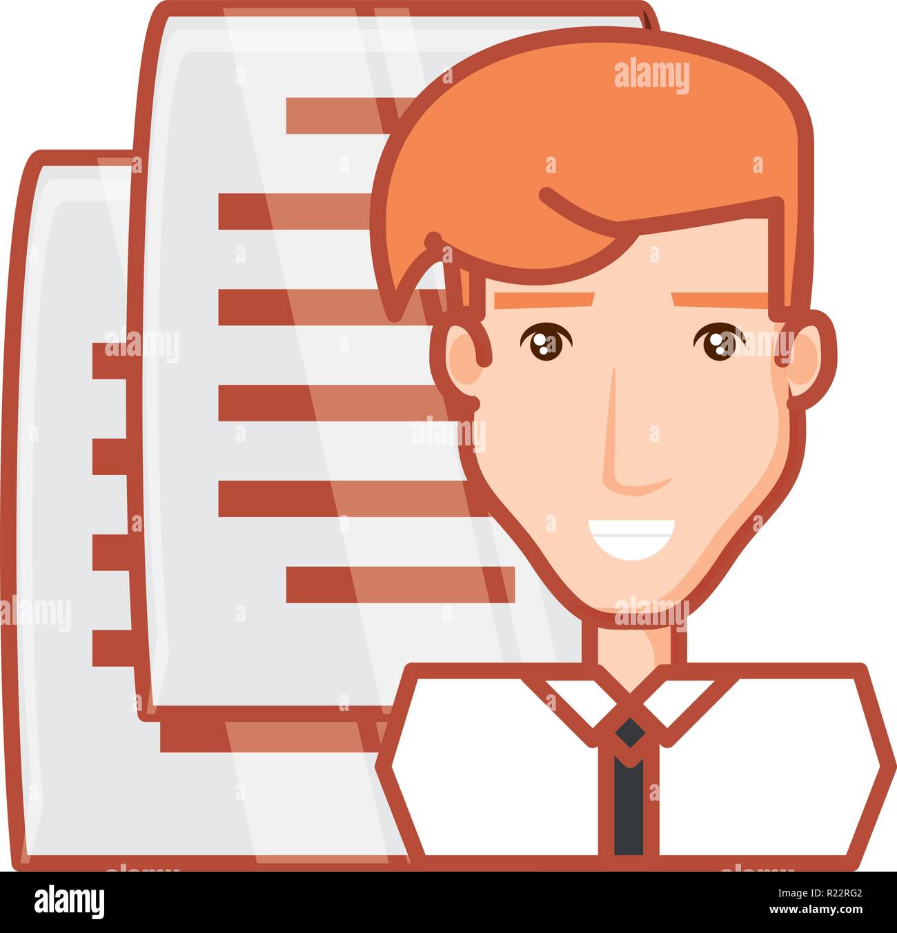 Businessman documents avatar character Stock Vector Images - Alamy