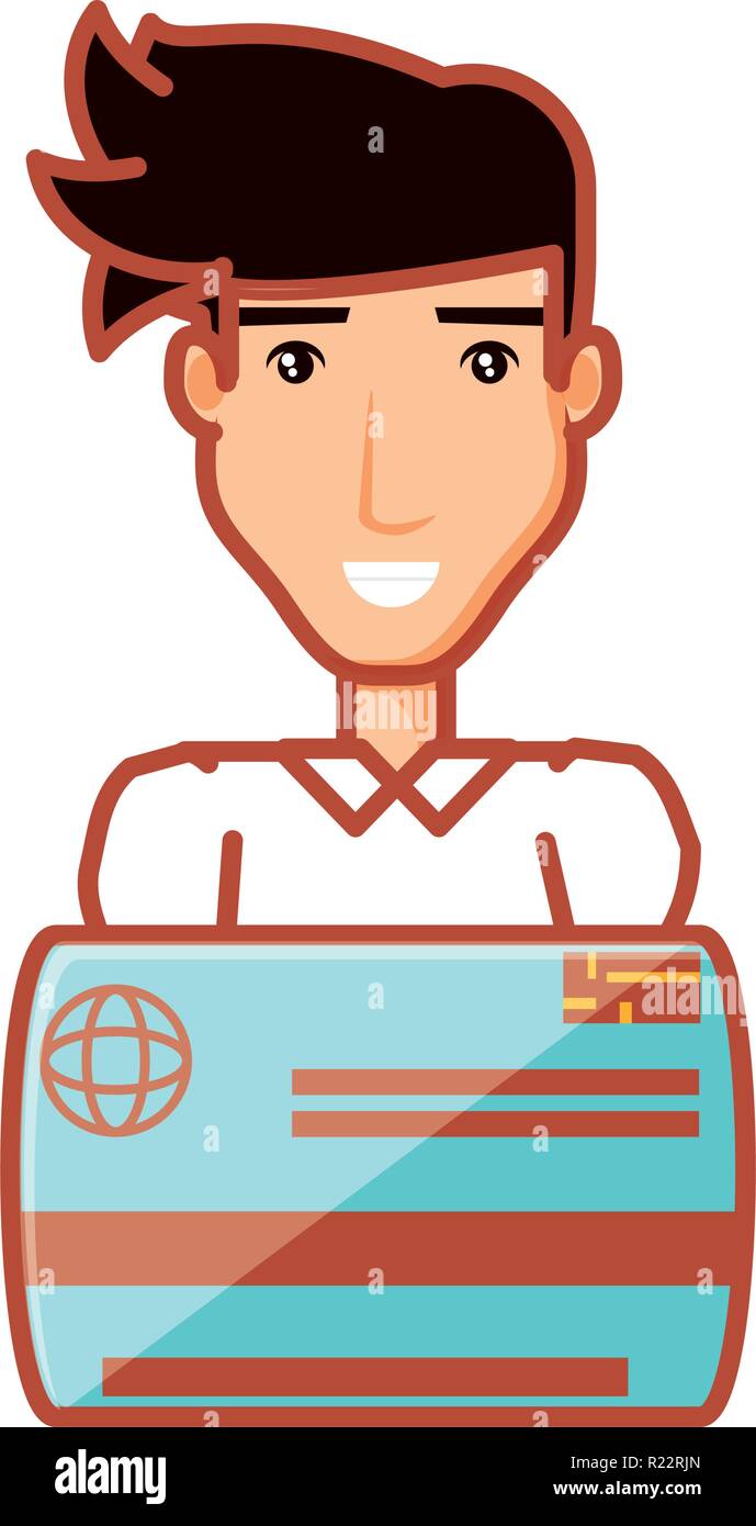 young man with credit card vector illustration design Stock Vector ...