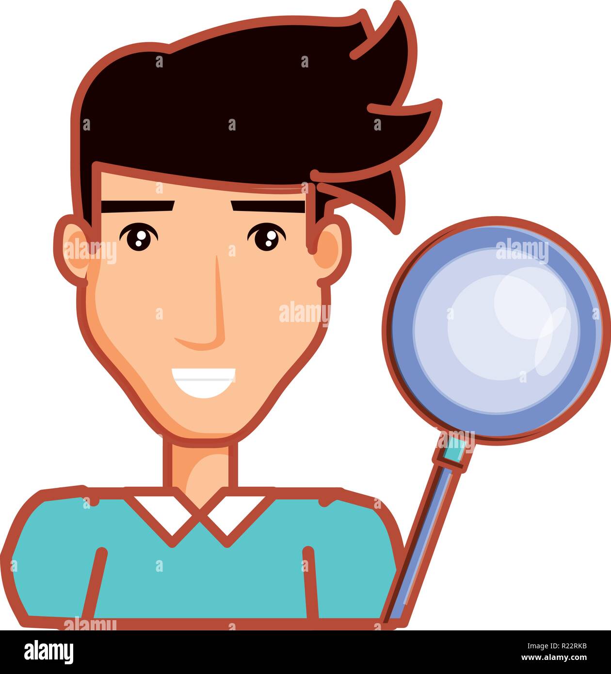 man with search magnifying glass vector illustration design Stock ...