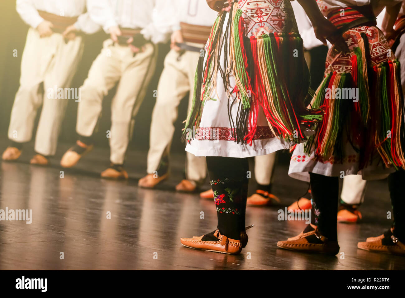 Young Serbian dancers in traditional costume. Folklore of Serbia Stock ...
