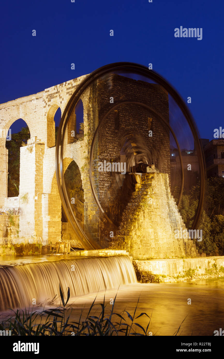 Hama, Hama Governorate, Syria : 14th century al-Muhammadiyah noria on ...