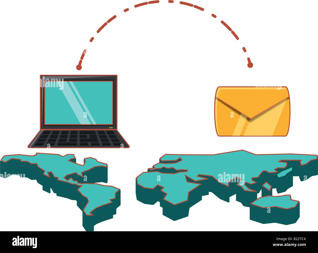 planet map with social media communication vector illustration design ...