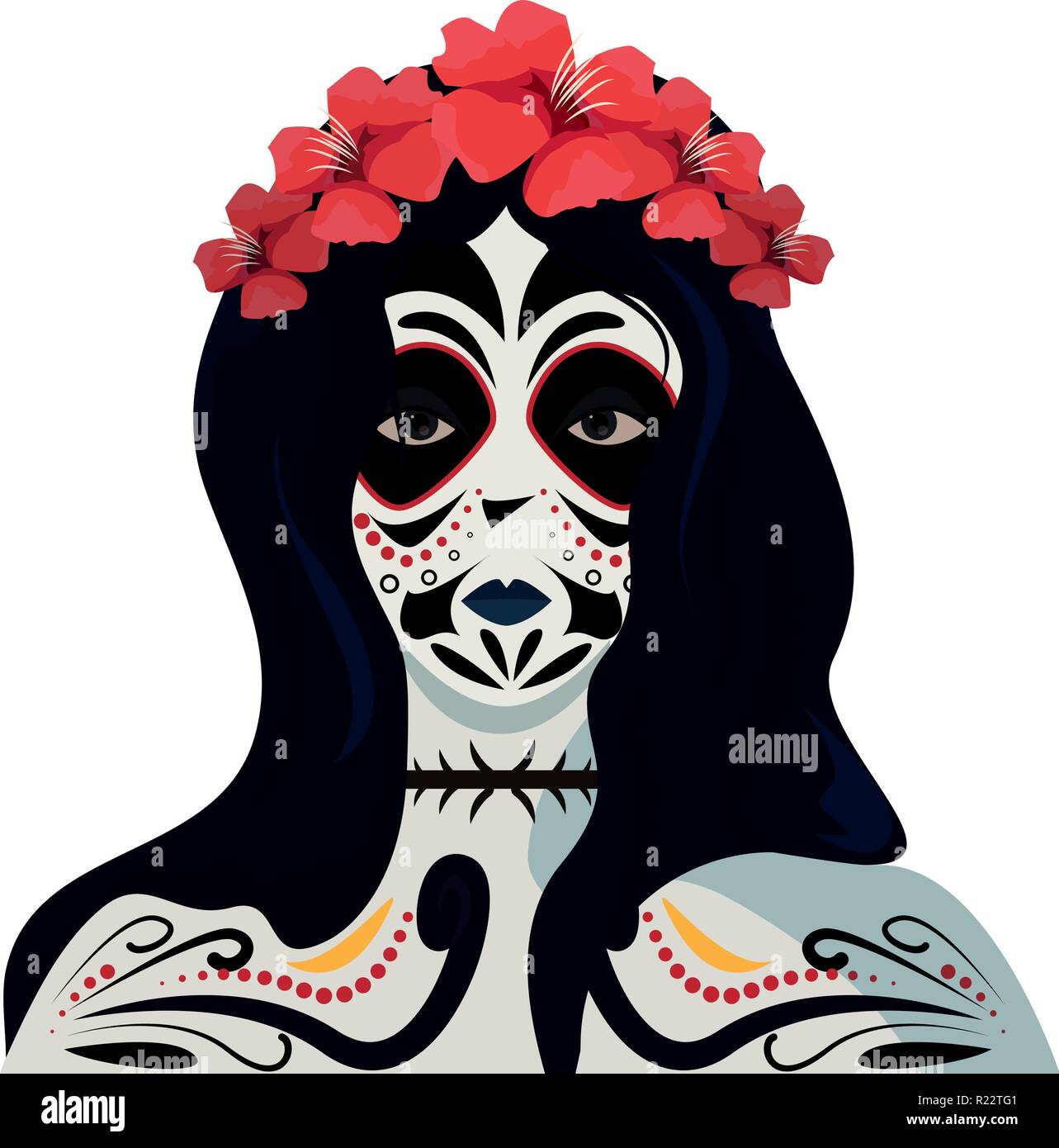 traditional catrina character day of the dead vector illustration Stock ...