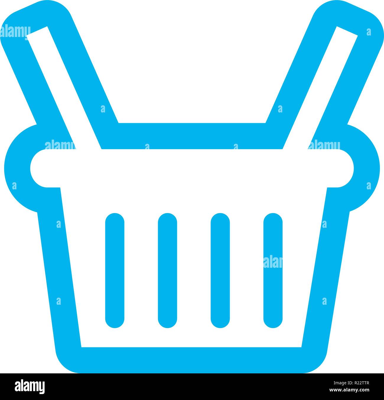 blue shopping basket on white background vector illustration Stock ...