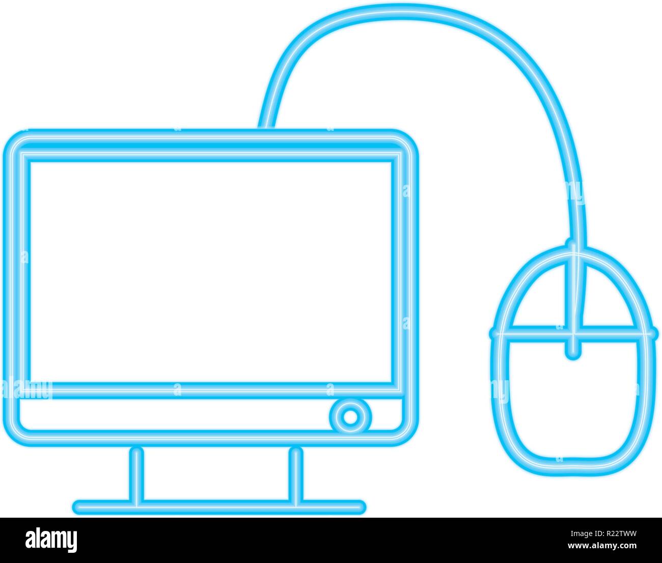 computer and mouse on white background vector illustration Stock Vector ...