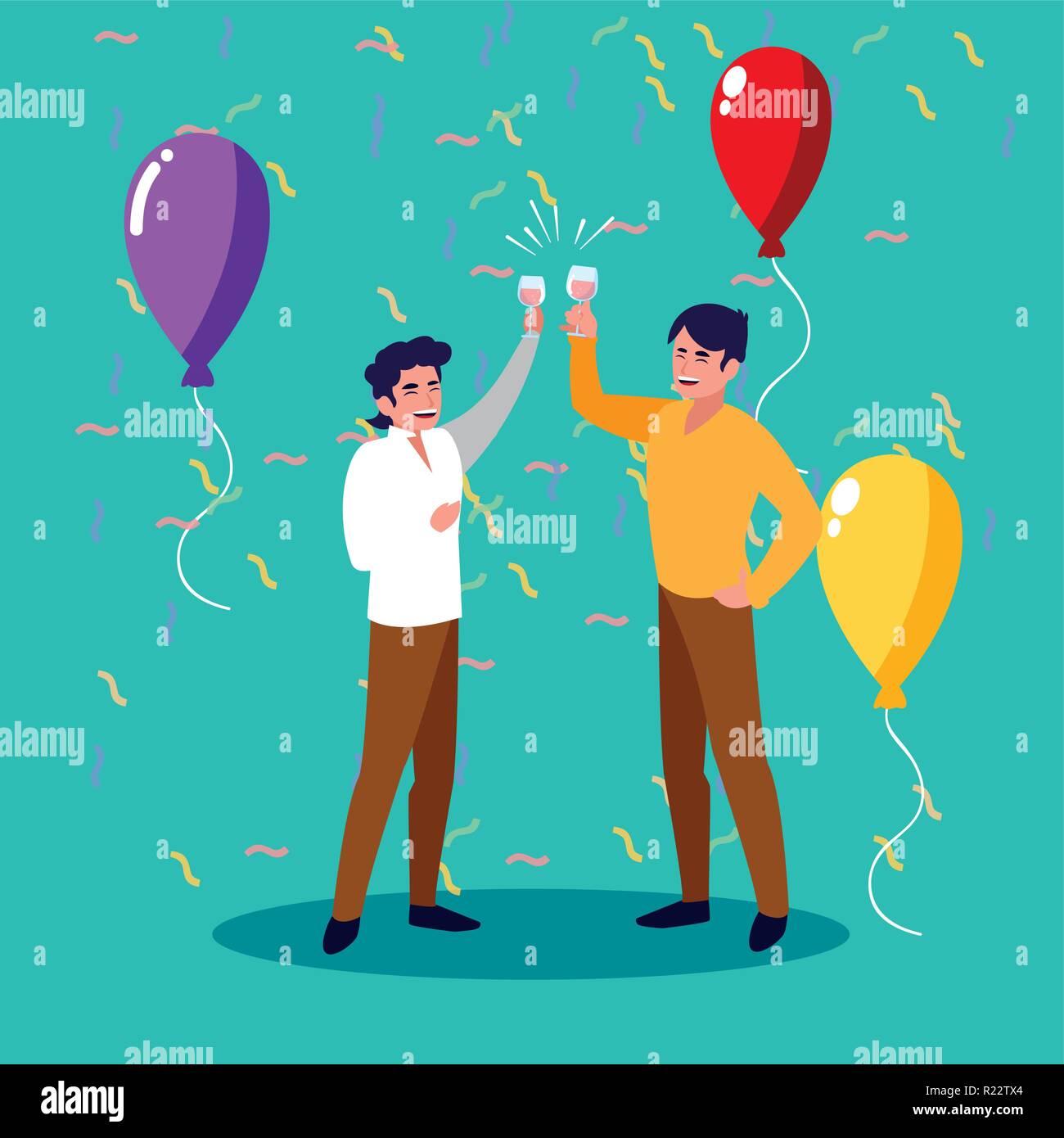 men happy celebrating party avatar character vector illustration design ...