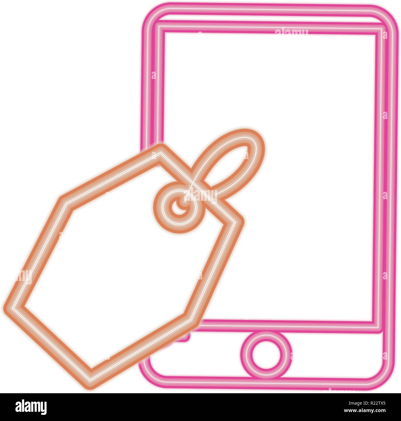 online shopping mobile tag price market vector illustration Stock ...