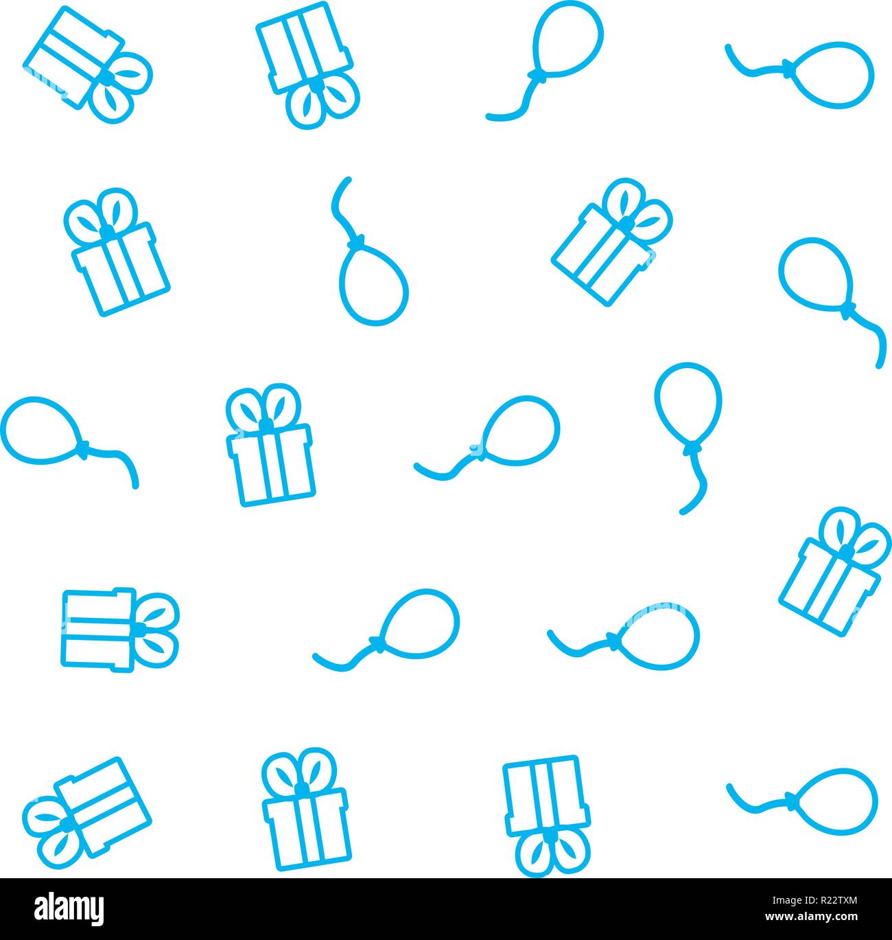 blue balloons and gift boxes pattern vector illustration Stock Vector ...