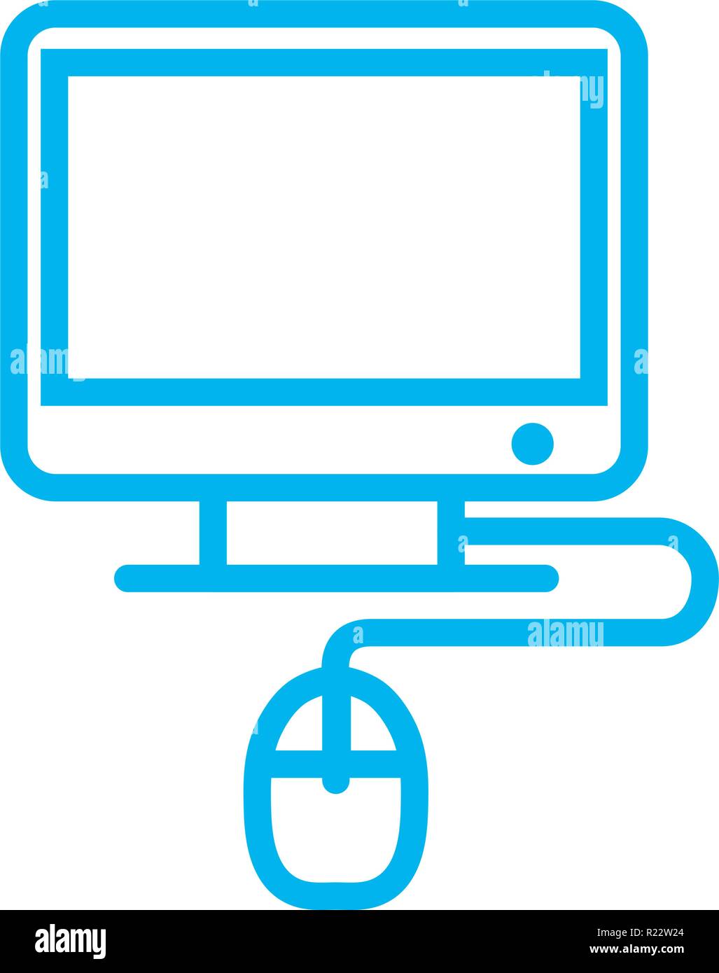 computer and mouse on white background vector illustration Stock Vector ...