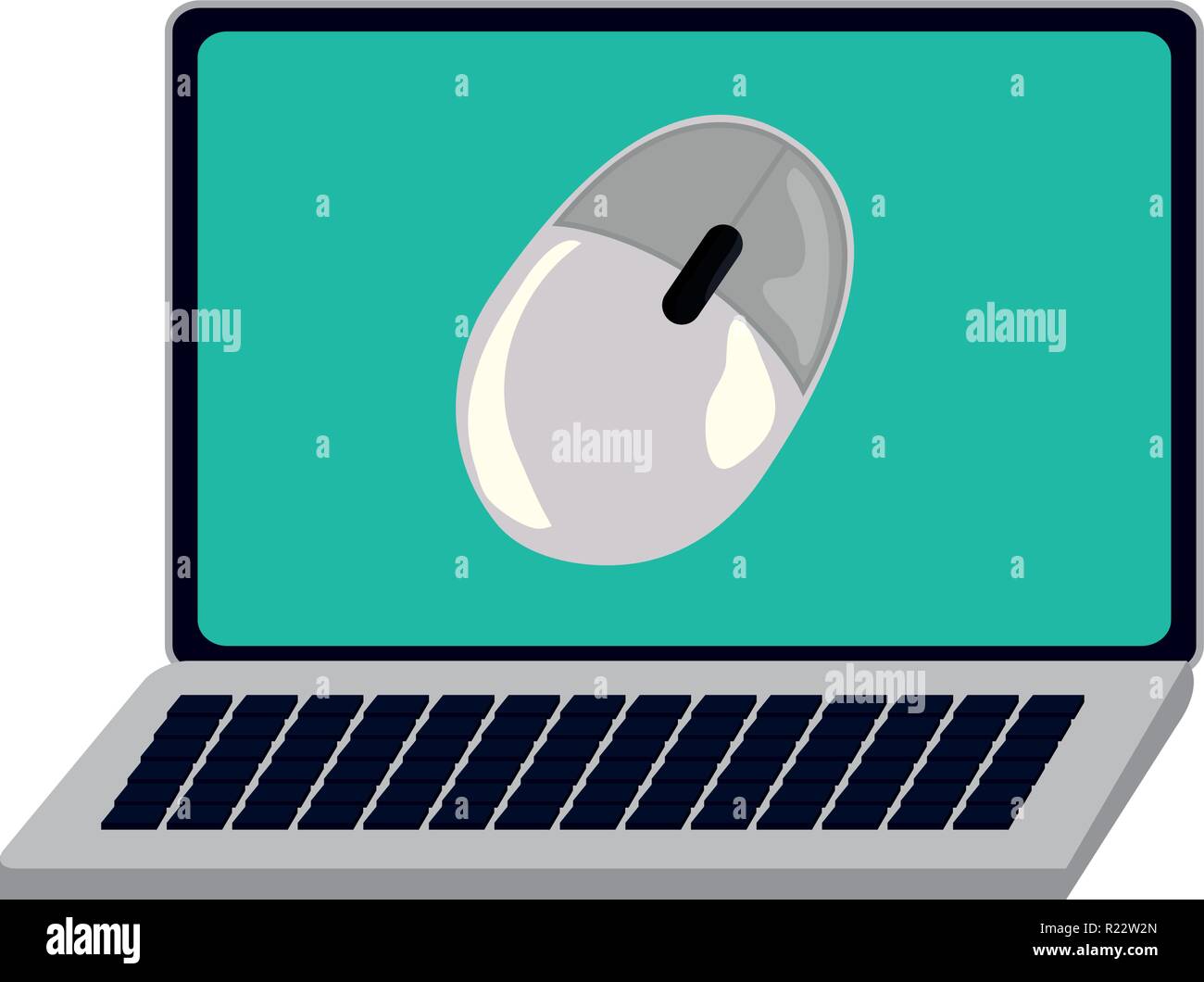 laptop computer mouse device digital vector illustration Stock Vector ...