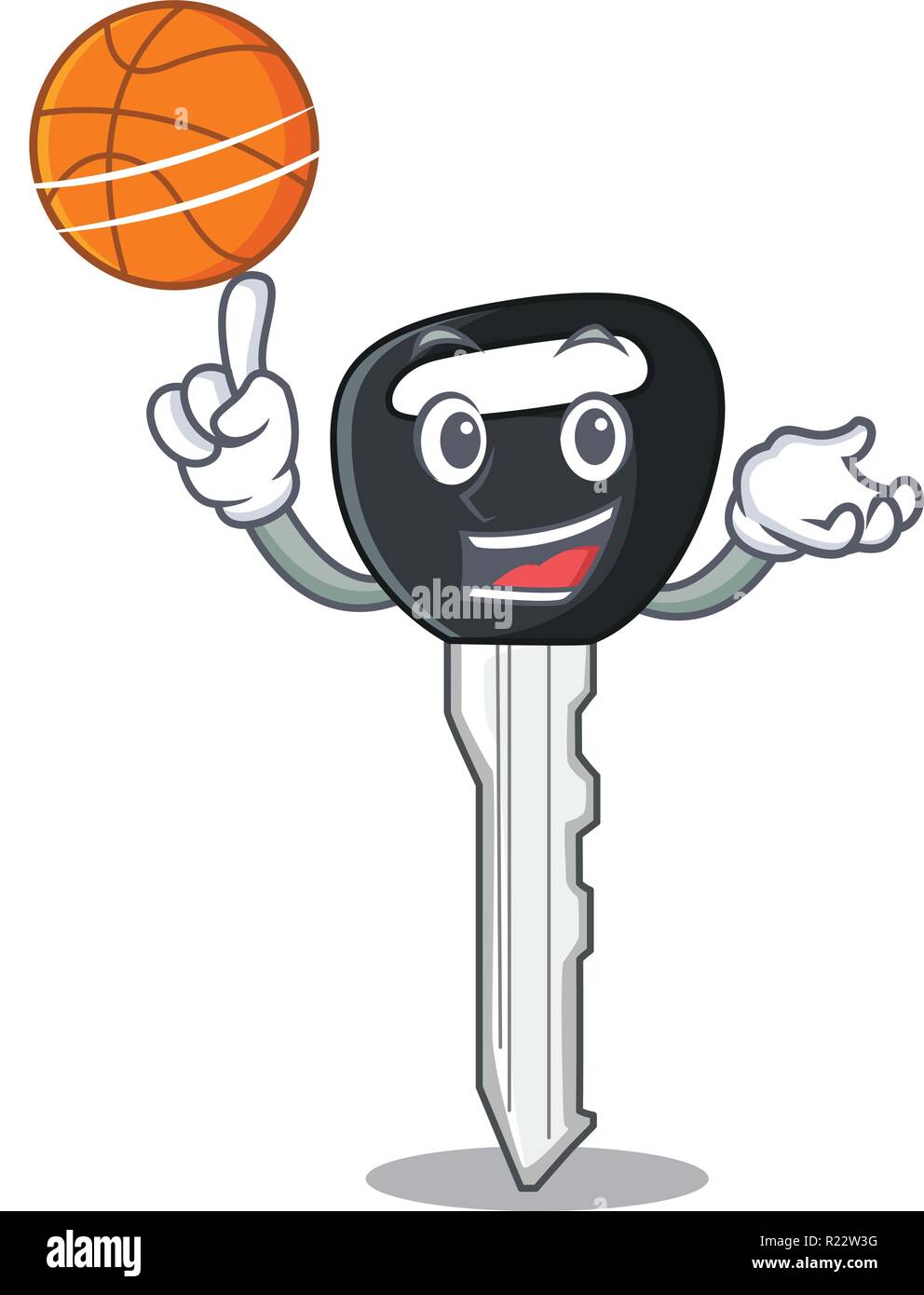 With basketball car keys cartoon isolatedon on shape Stock Vector Image ...