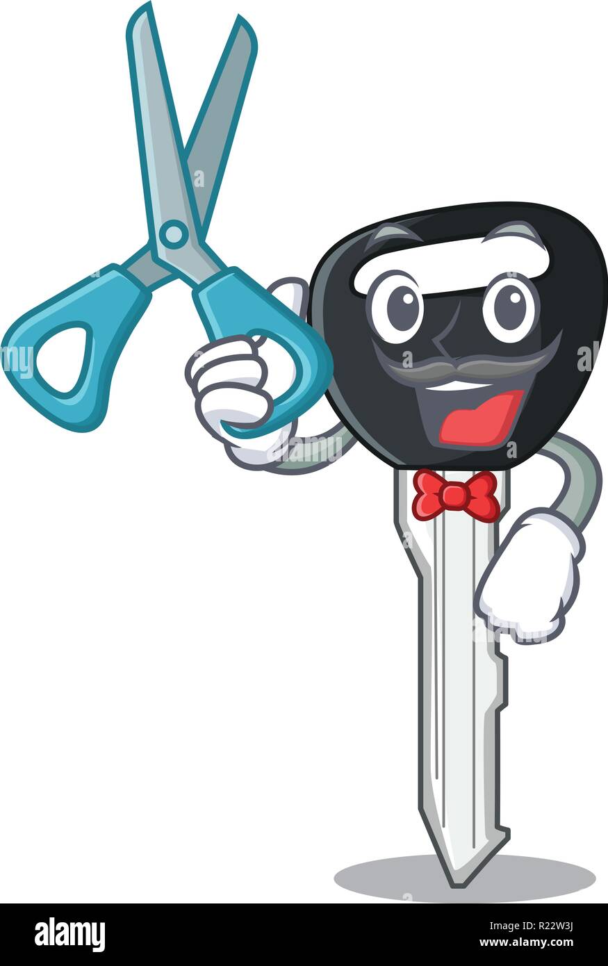 Barber car keys cartoon isolatedon on shape Stock Vector Image & Art ...