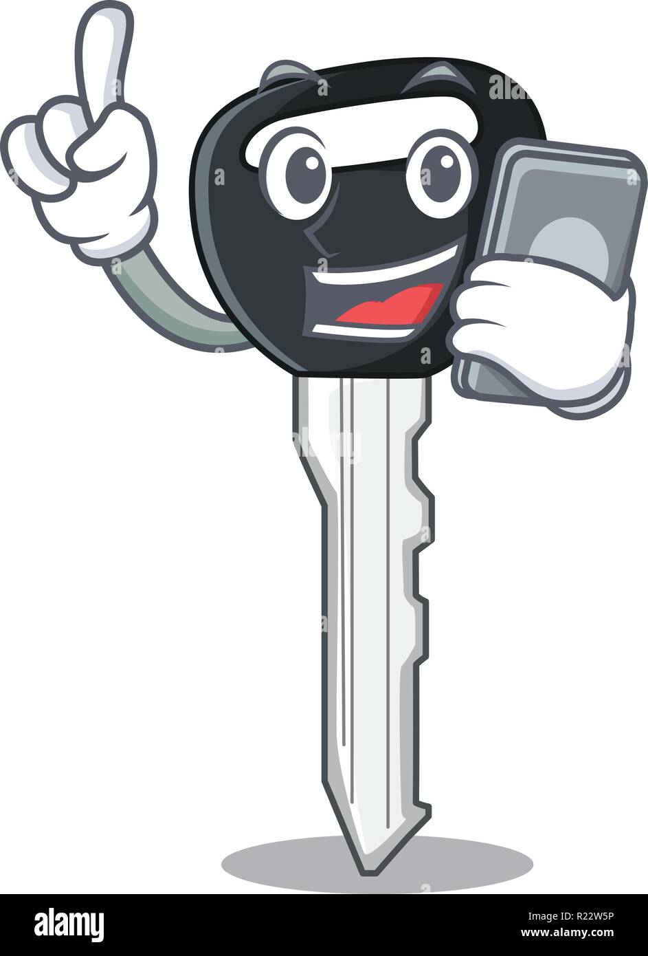 With phone car keys cartoon isolatedon on shape Stock Vector Image ...