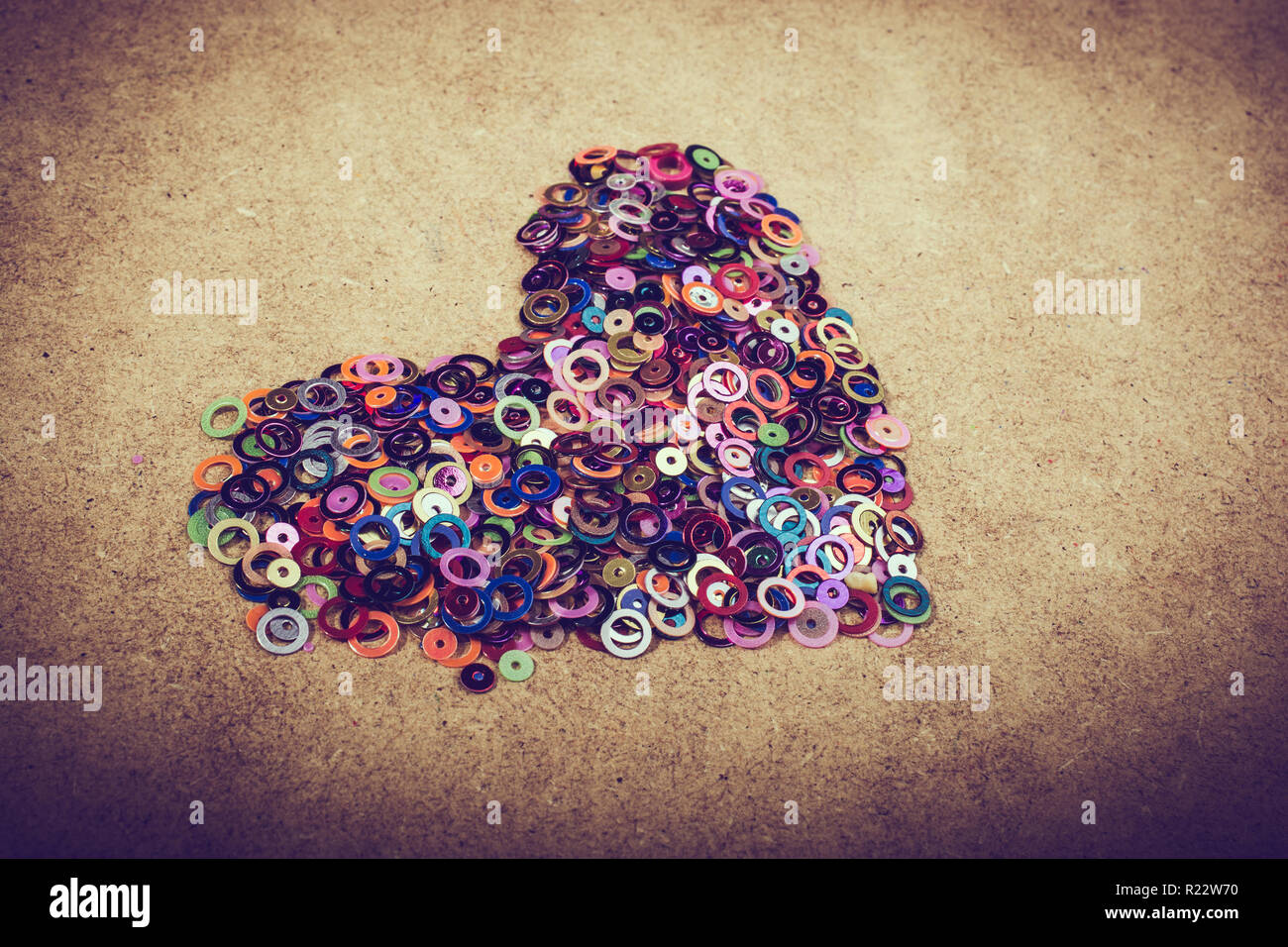 Colorful decorative objects in the shape of a heart Stock Photo - Alamy