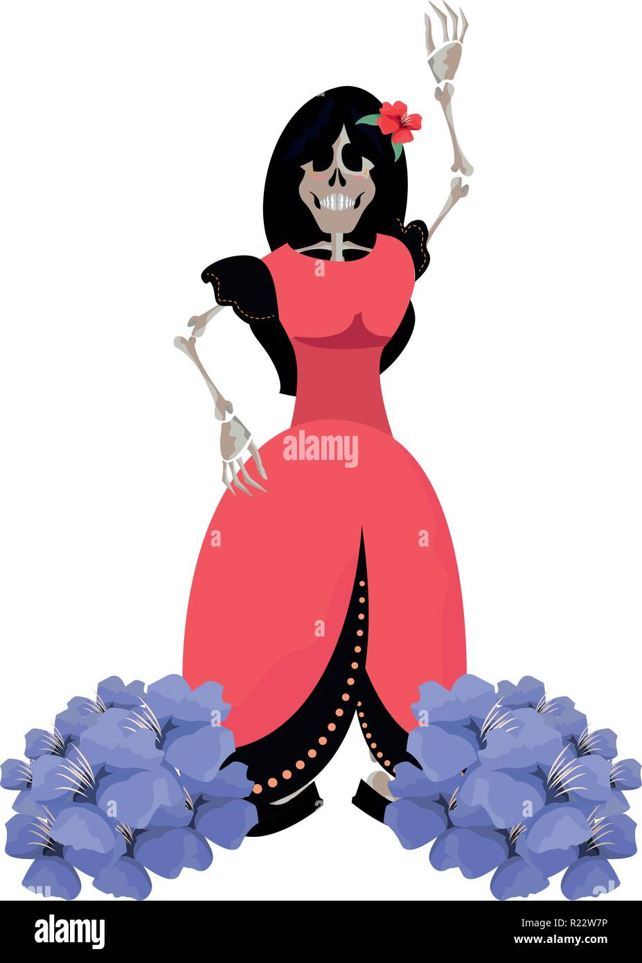traditional catrina character day of the dead vector illustration Stock ...