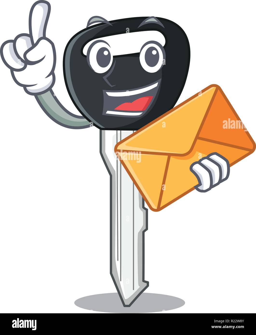 With envelope car key with remote cartoon control Stock Vector Image ...