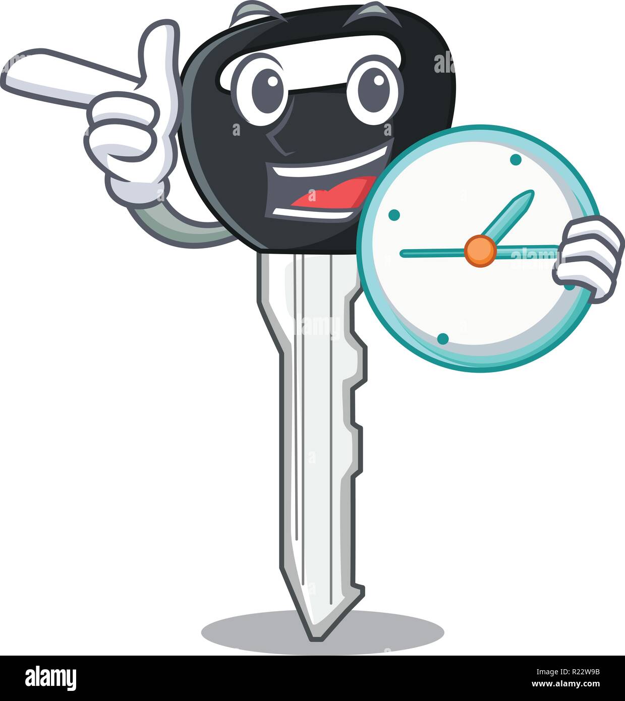 With clock car key with remote cartoon control Stock Vector Image & Art ...