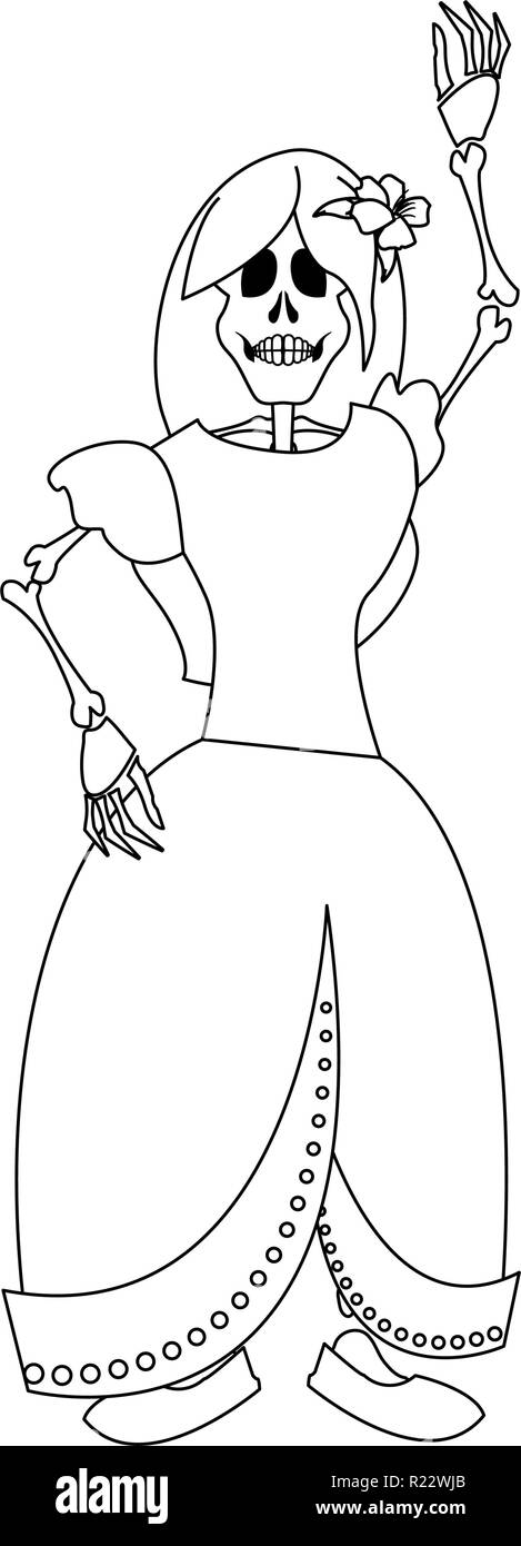 traditional catrina character day of the dead vector illustration Stock ...