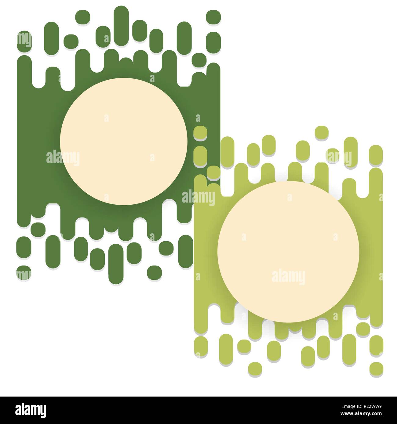 Slime abstract green liquid background, with falling drops with round ...