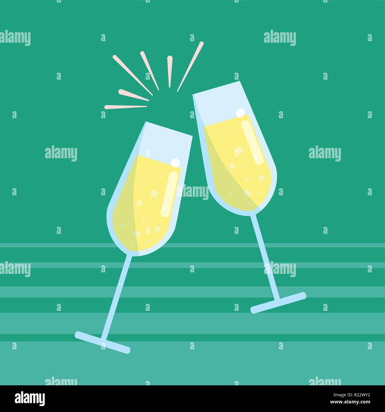 cups of champagne toast isolated icon vector illustration design Stock ...