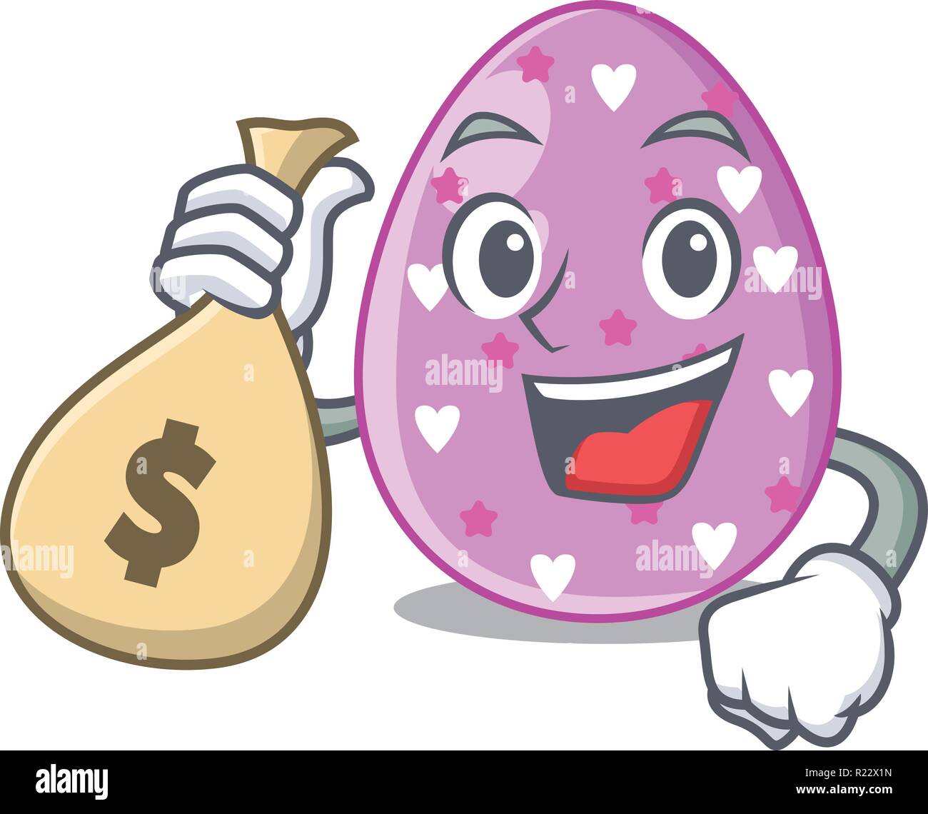 With money bag easter egg cartoon clipping on path Stock Vector Image ...