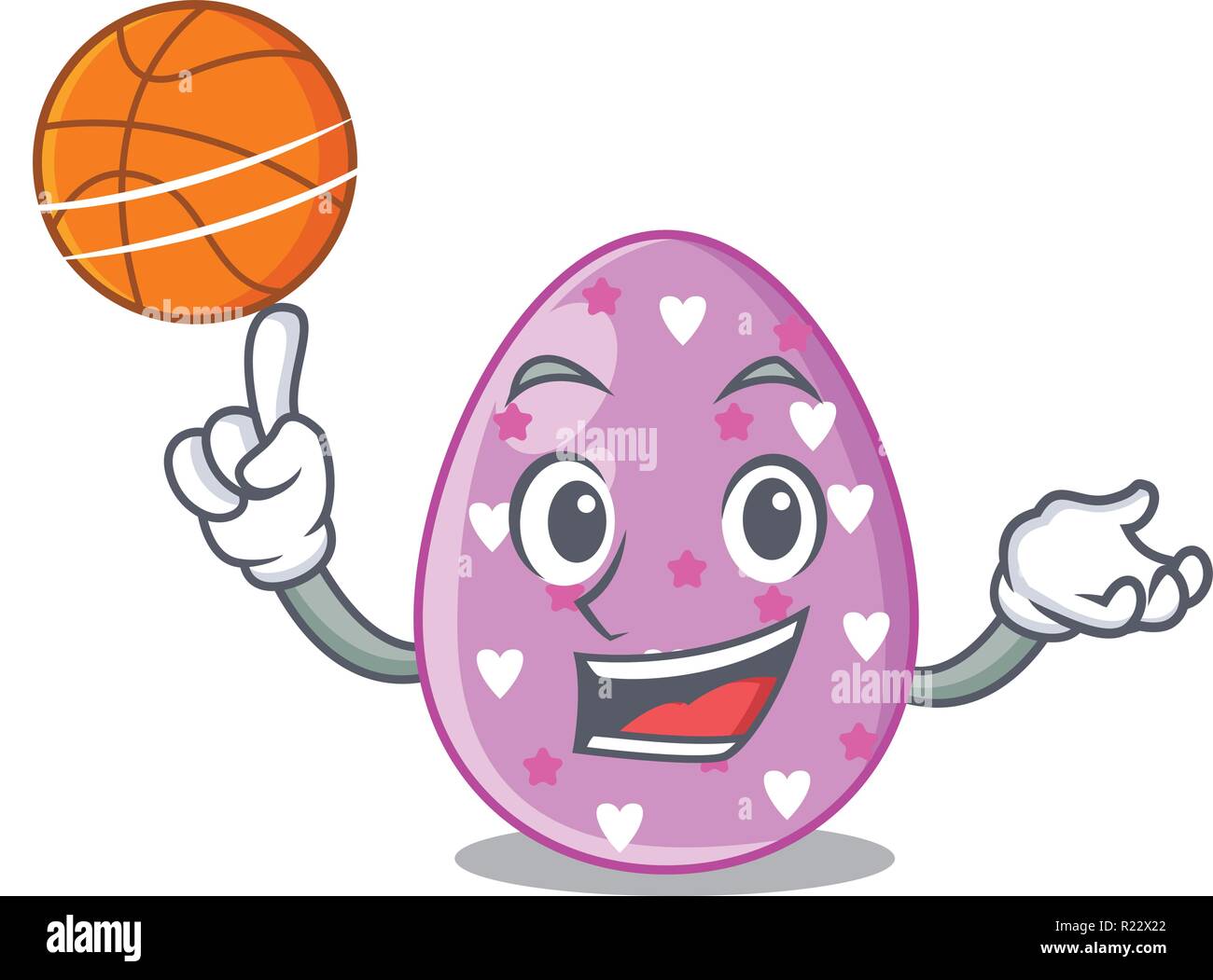 With basketball easter egg cartoon clipping on path Stock Vector Image ...