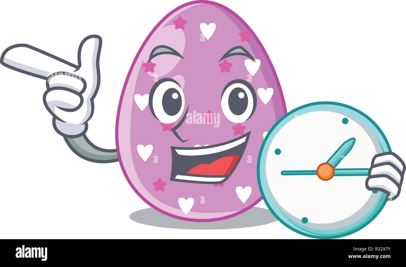 With clock cartoon shape easter color on eggs Stock Vector Image & Art ...
