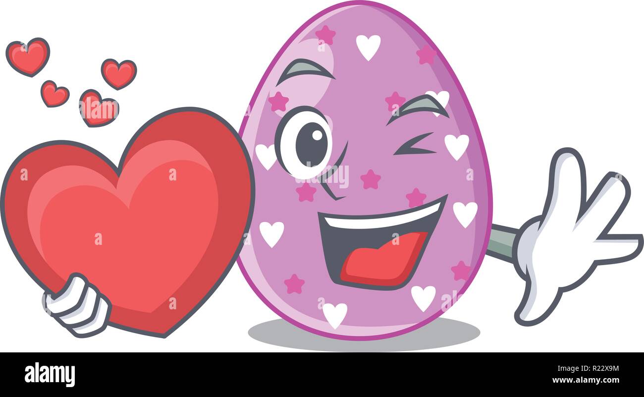 With heart eggs easter holiday character for spectacle Stock Vector ...