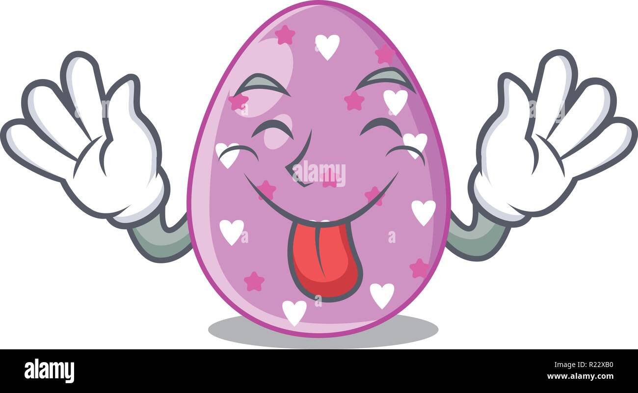 Tongue out color the easter eggs isolated mascot Stock Vector Image ...