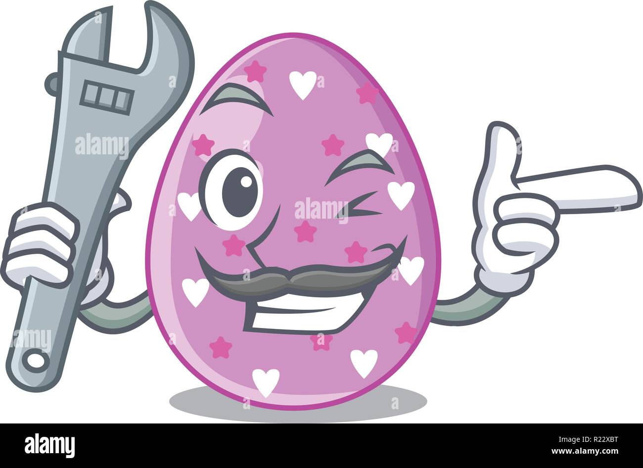 Mechanic color the easter eggs isolated mascot Stock Vector Image & Art ...