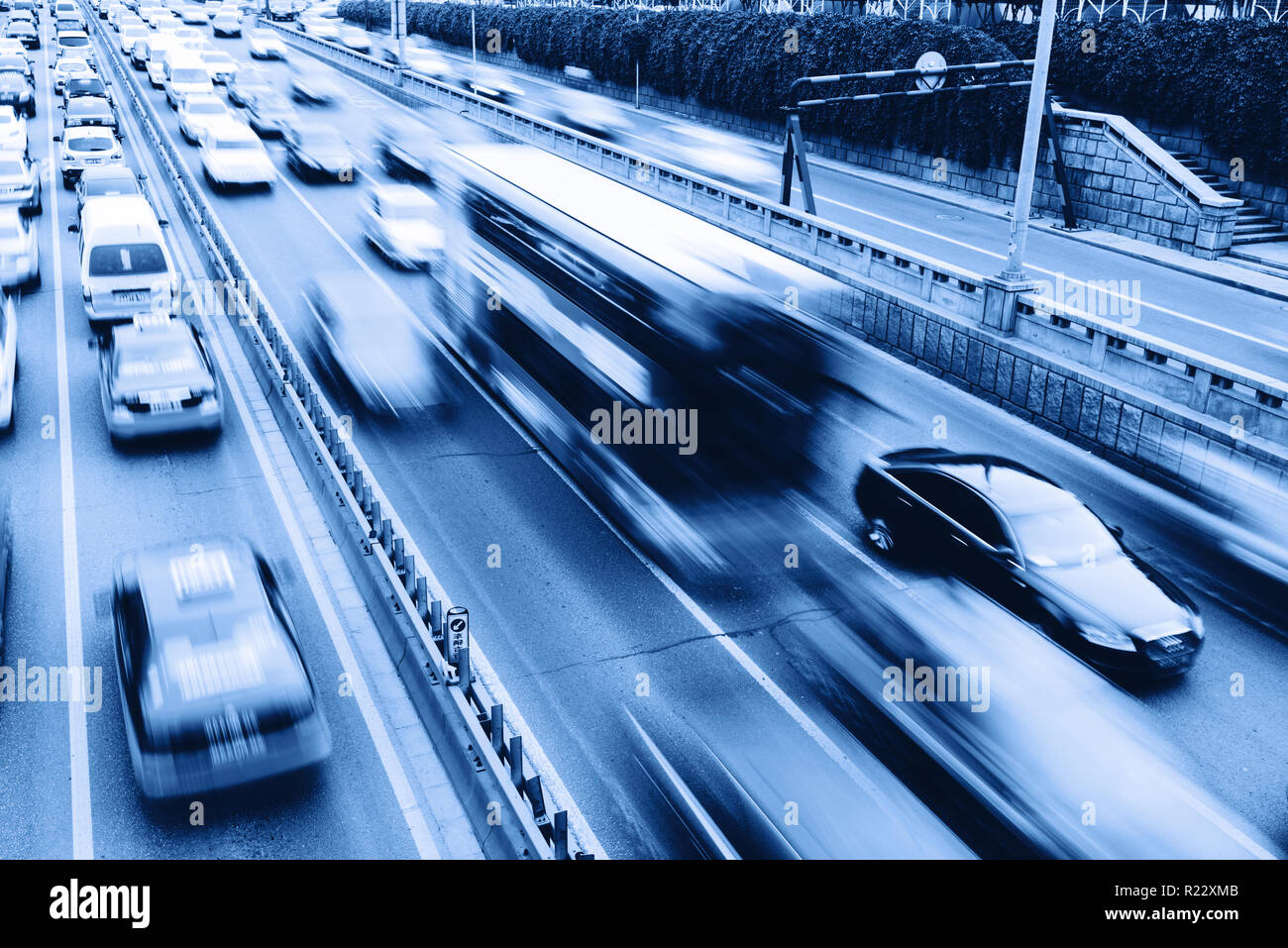 cars in highway with blur motion Stock Photo - Alamy