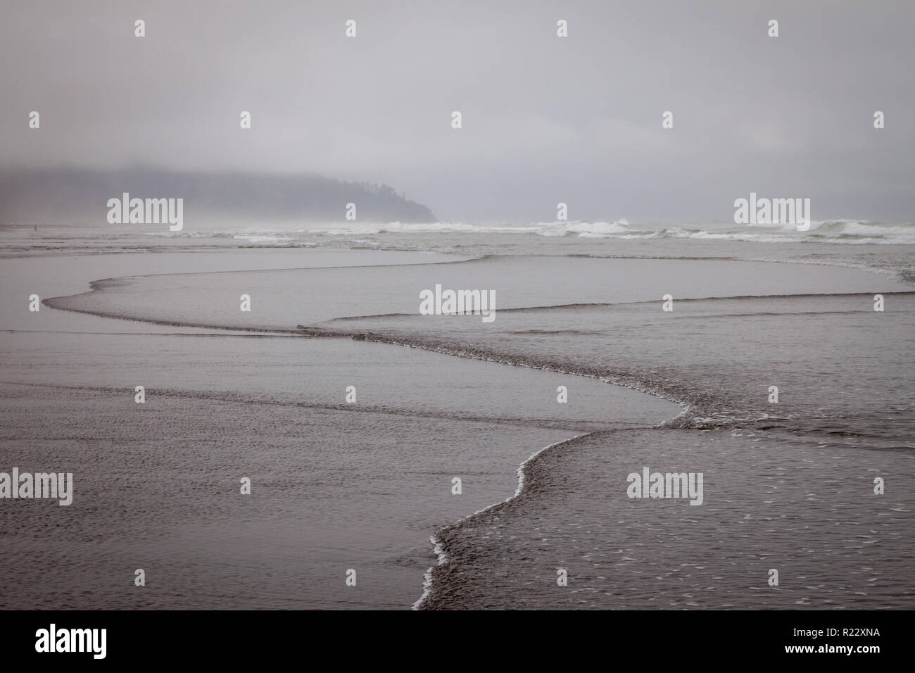 A cold and rainy day on the beach in Washington, USA Stock Photo - Alamy