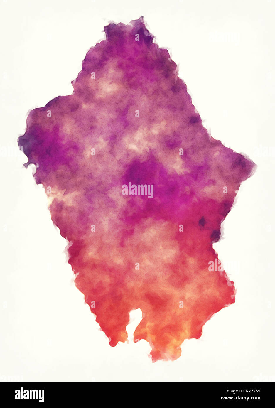 Ancash region watercolor map of Peru in front of a white background ...